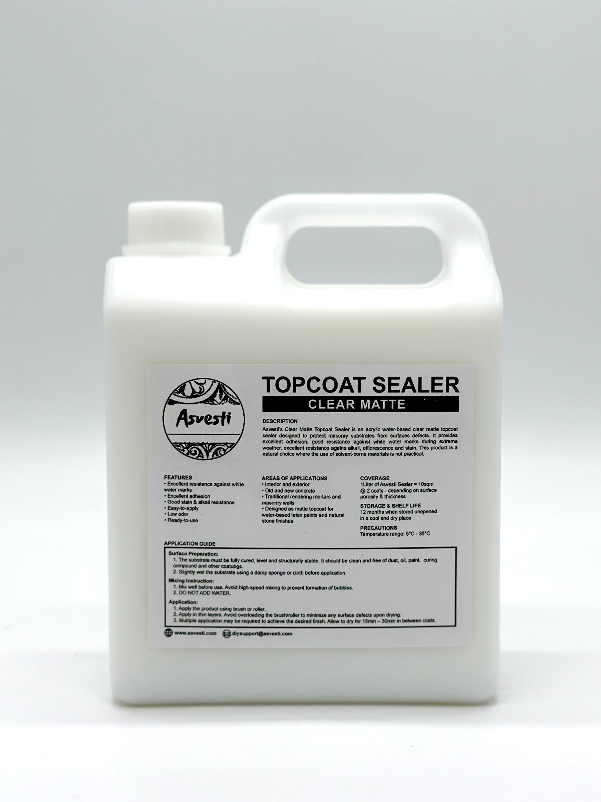 Clear Matte Topcoat Sealer | Asvesti